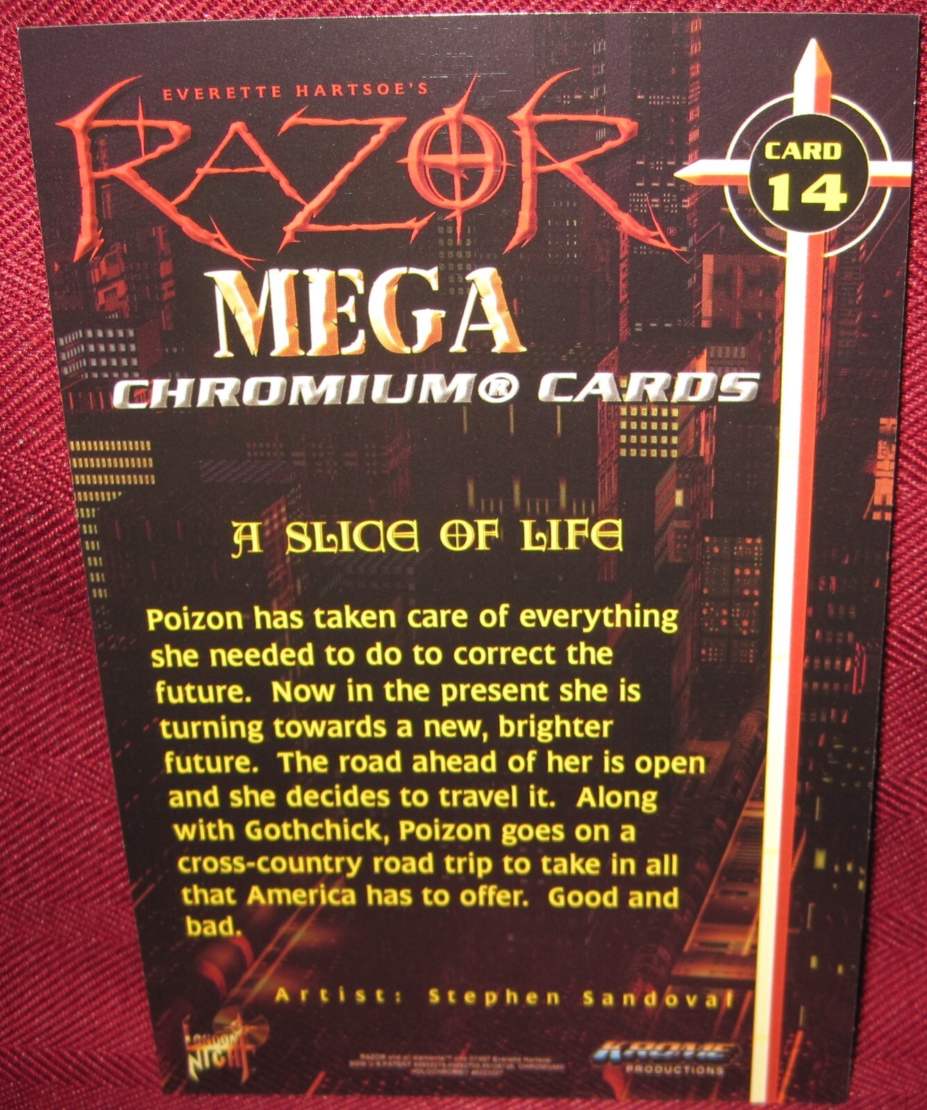 1997 KROME RAZOR MEGA CHROMIUM #14 A SLICE OF LIFE BASE CARD 4x6 NM-MT ...