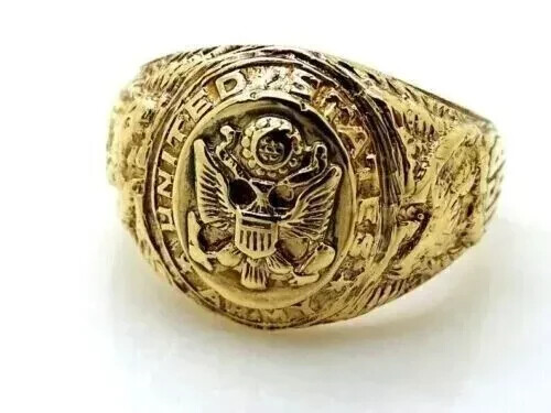 US Army Vintage Mens Customize Aggie Ring Military Ring 14k Yellow Gold ...