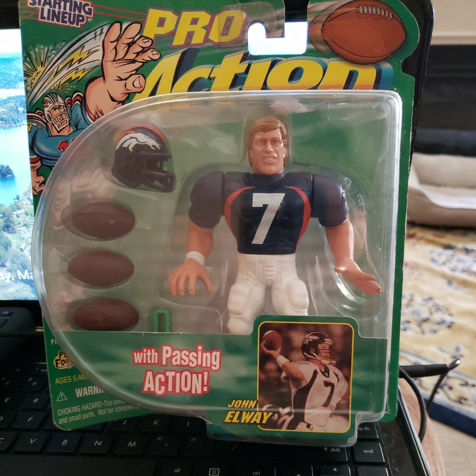 Hasbro NFL Starting Lineup Denver Broncos John Elway Pro Action Passing ...