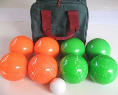 (15 of 22) Epco Premium Quality Bocce set -110mm Orange and Green Balls ...