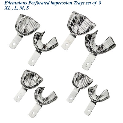 Dental Impression Bite Trays Perforated Edentulous Rim-Lock Prosthetic ...