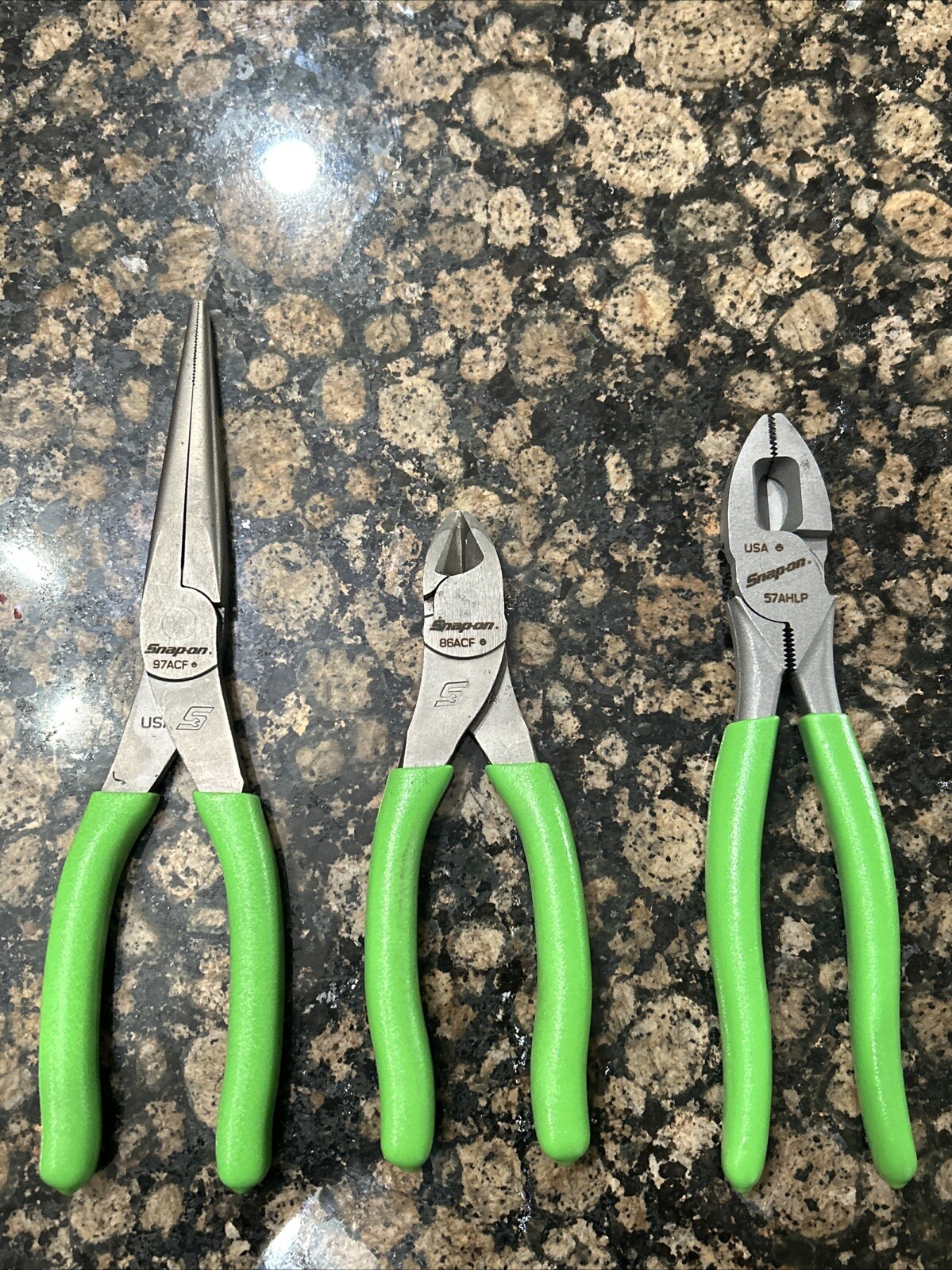 Snap-On Tools USA Used 3 Piece Plier Set 97acf, 57ahlp, 86acf | eBay