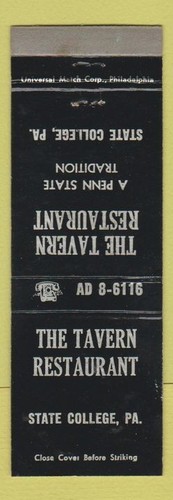 Matchbook Cover - The Tavern Restaurant State College PA | eBay