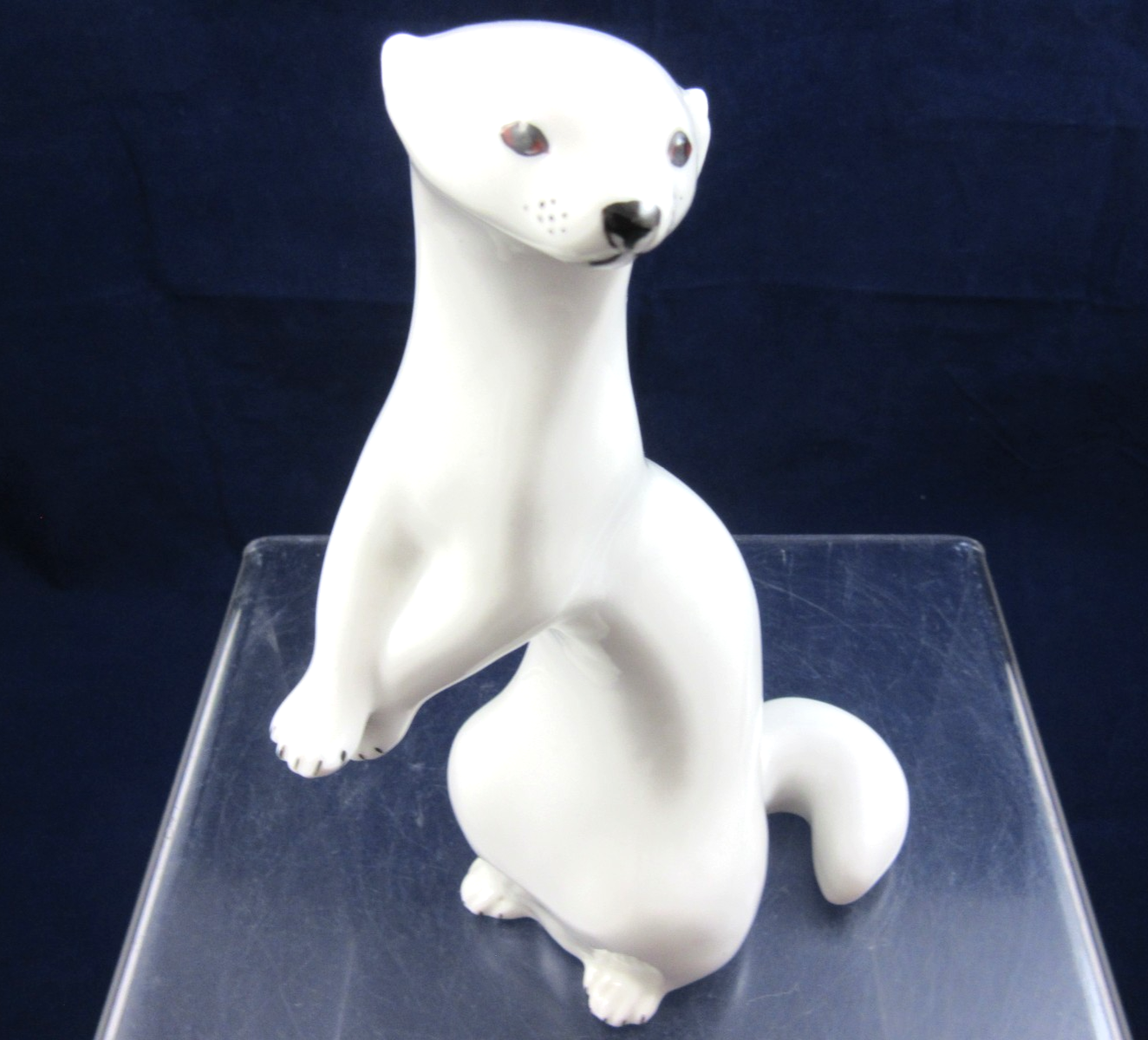 Lomonosov Russia Vintage Porcelain White Stoat Figurine USSR. 20cms ...