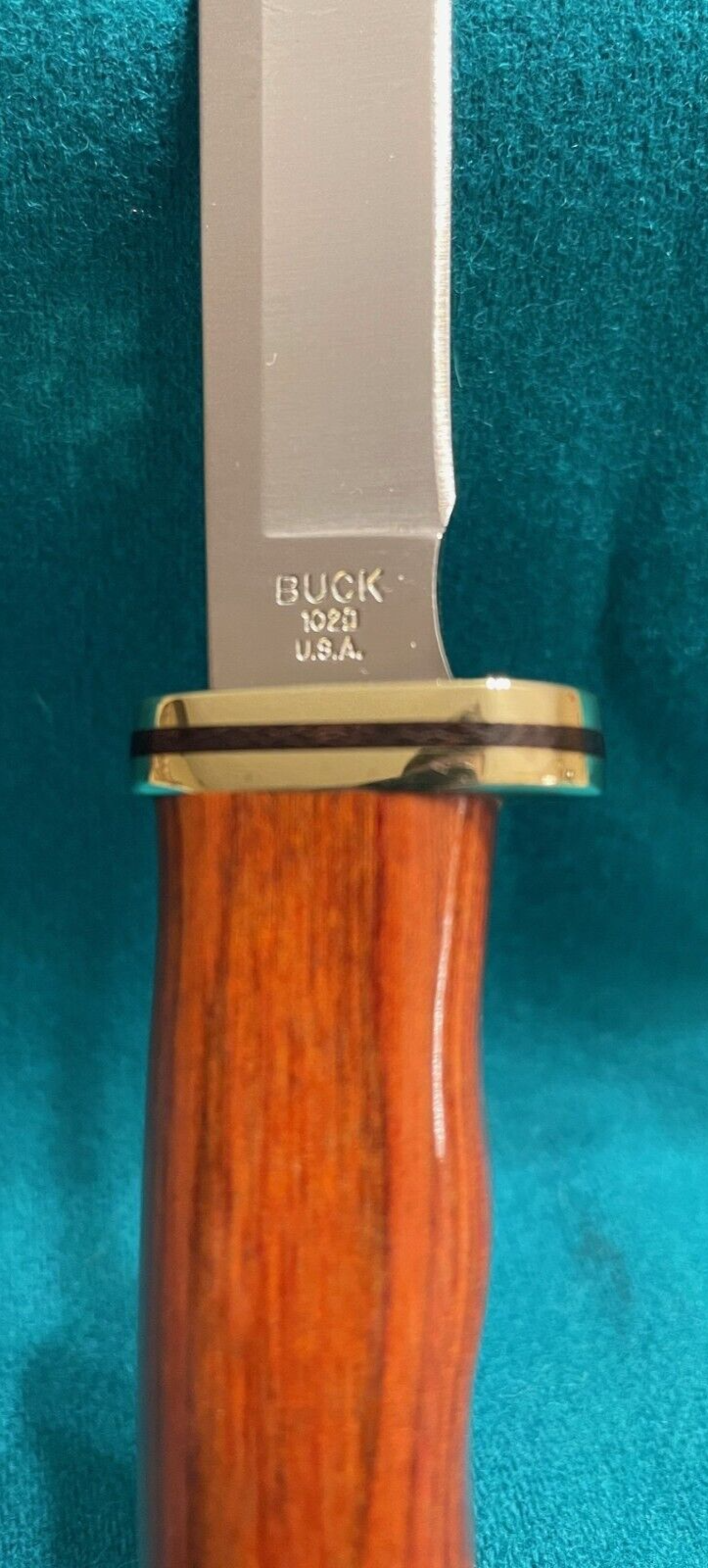 BUCK 102 Woodsman Fixed Blade Knife Wood and Brass Handle with Sheath ...