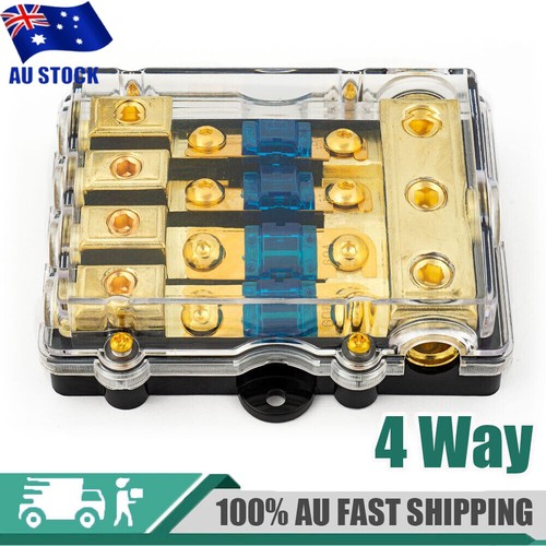 4-Way Car Audio Distribution Midi ANS Fuse Block Box Holder Bolt Down ...