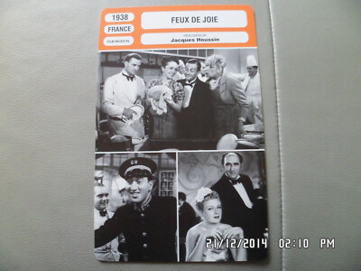 CARTE FICHE CINEMA 1938 FEUX DE JOIE Rene Lefevre Micheline Cheirel Ray ...