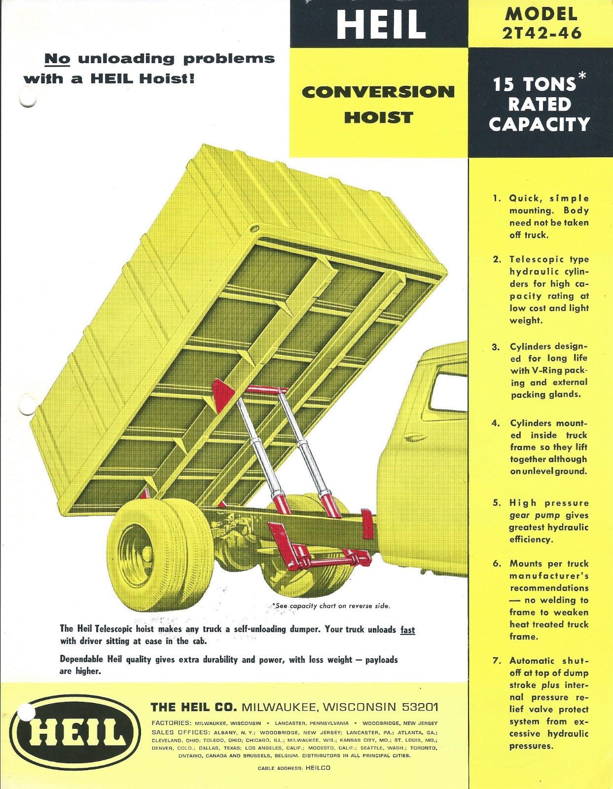 Truck Hoist Brochure - Heil - 2T42-46 - Conversion Hoist - Dump - c1970 ...