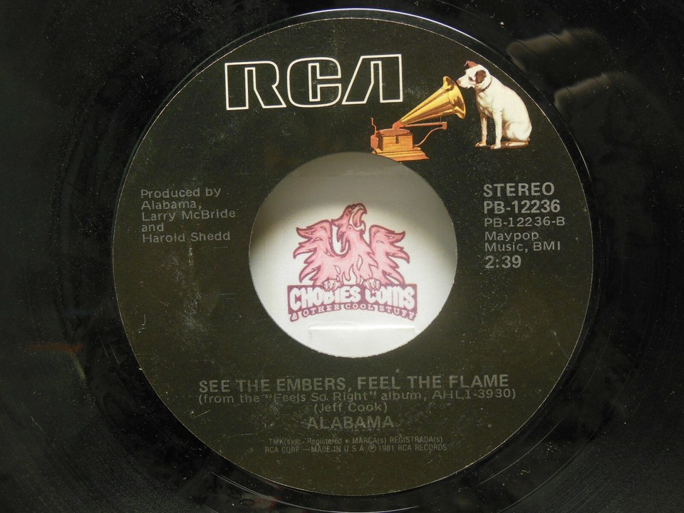 Alabama: Feels So Right / See The Embers, Feel The Flame, 45 RPM VG (I0 ...