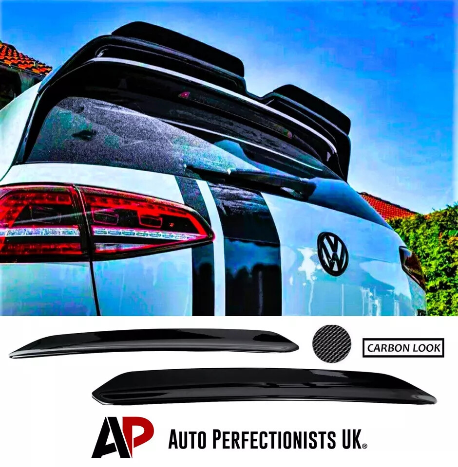 VW Golf R GTD GTI Oettinger Style Rear Carbon Fibre Spoiler Extensions ...
