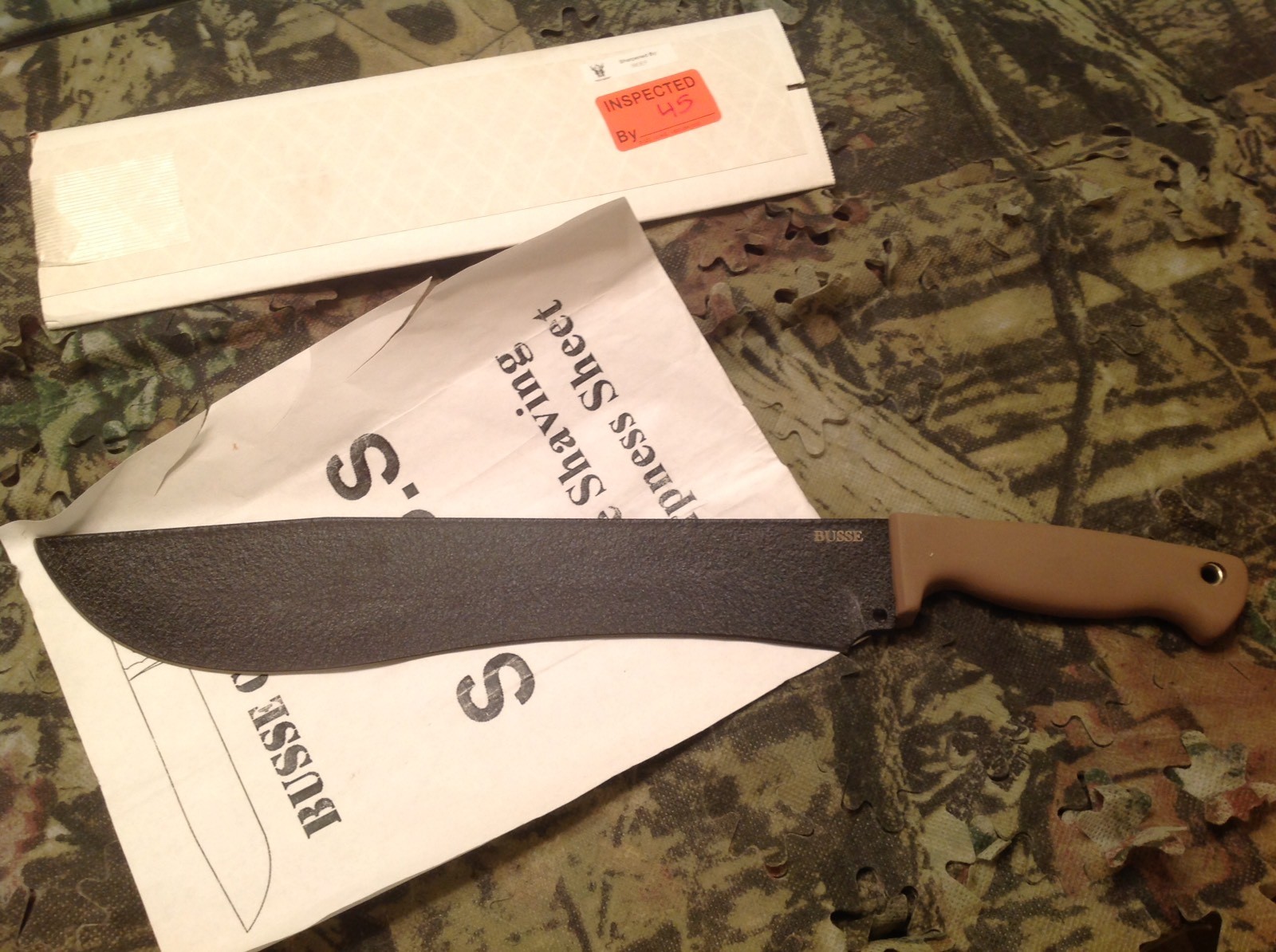 Busse Combat CG BB13 Black Finish With Tan Respirene C Handle | eBay