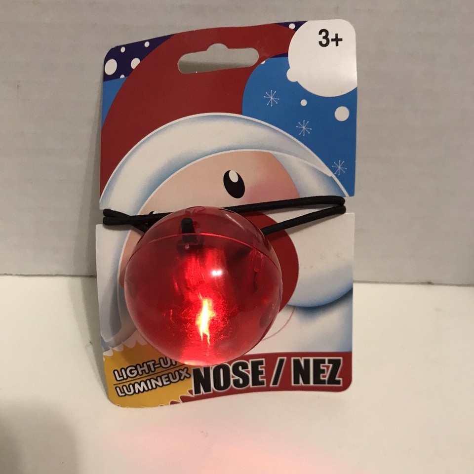 Rudolph Light-Up Red Nose with Elastic Strap Ages 3+ | eBay