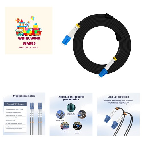 75M LC to LC Outdoor Armored Duplex 9/125 SM Fiber Optic Cable Jumper ...