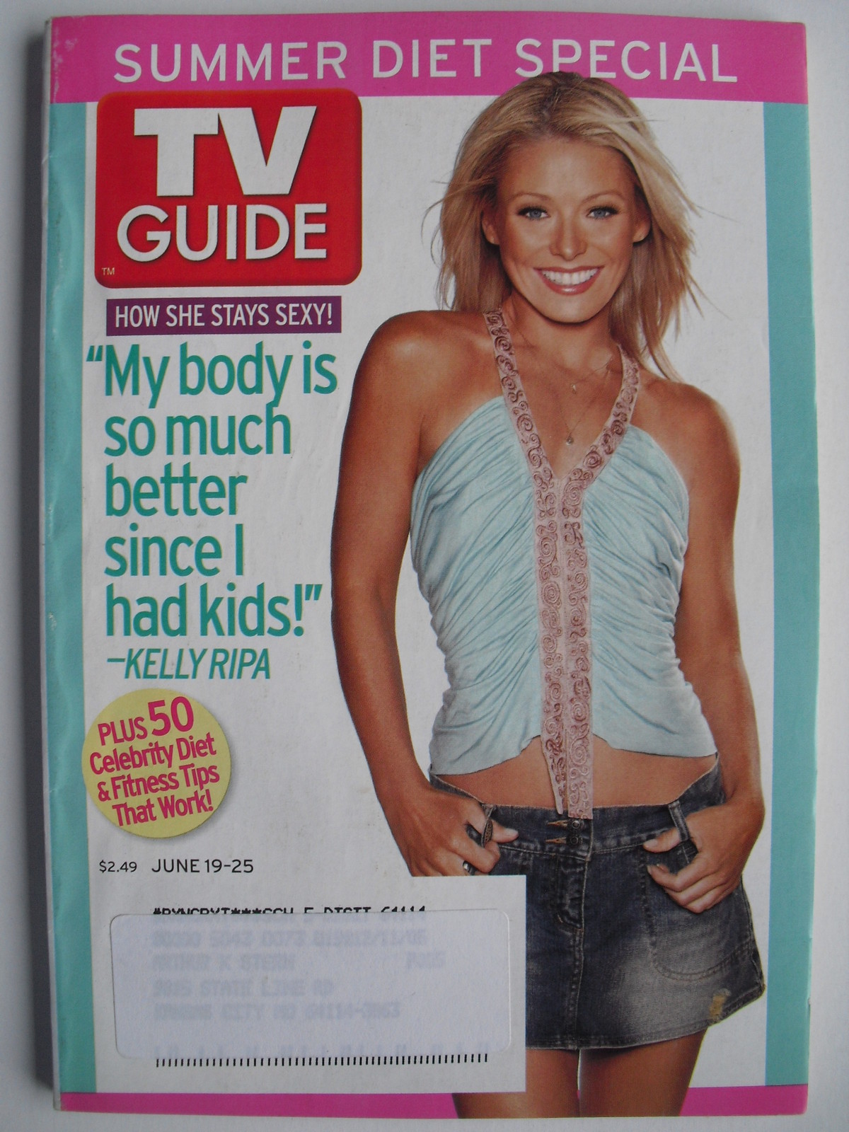 KELLY RIPA June 19, 2005 TV GUIDE Magazine | eBay