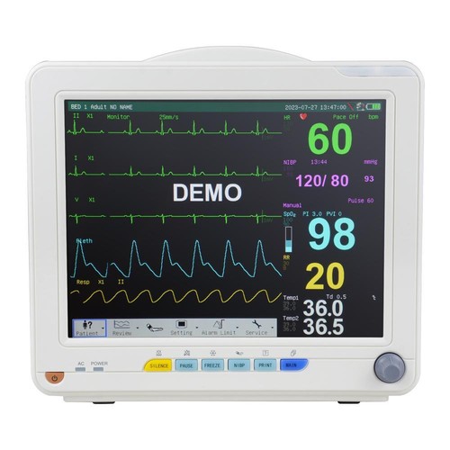 12 Multi-Touch ICU CCU Sign Patient Monitor ECG NIBP SPO2 TEMP PR | eBay