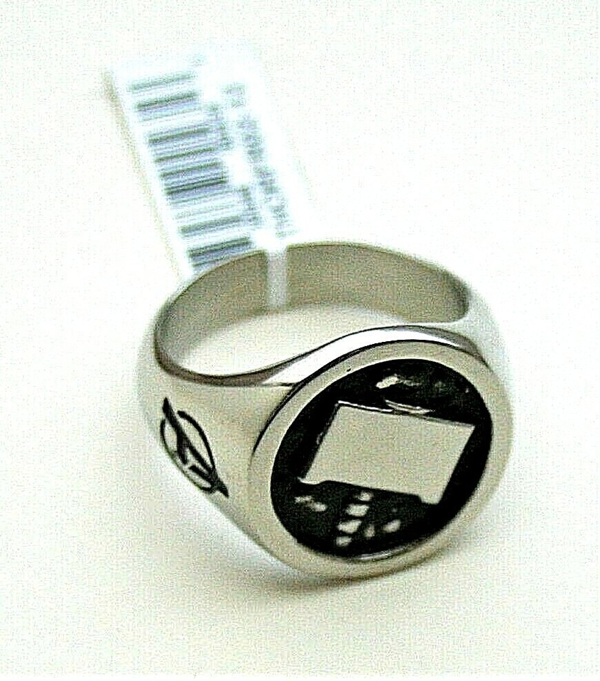 Marvel Comics Thor Hammer Logo Stainless Steel & Enamel Ring New NOS ...