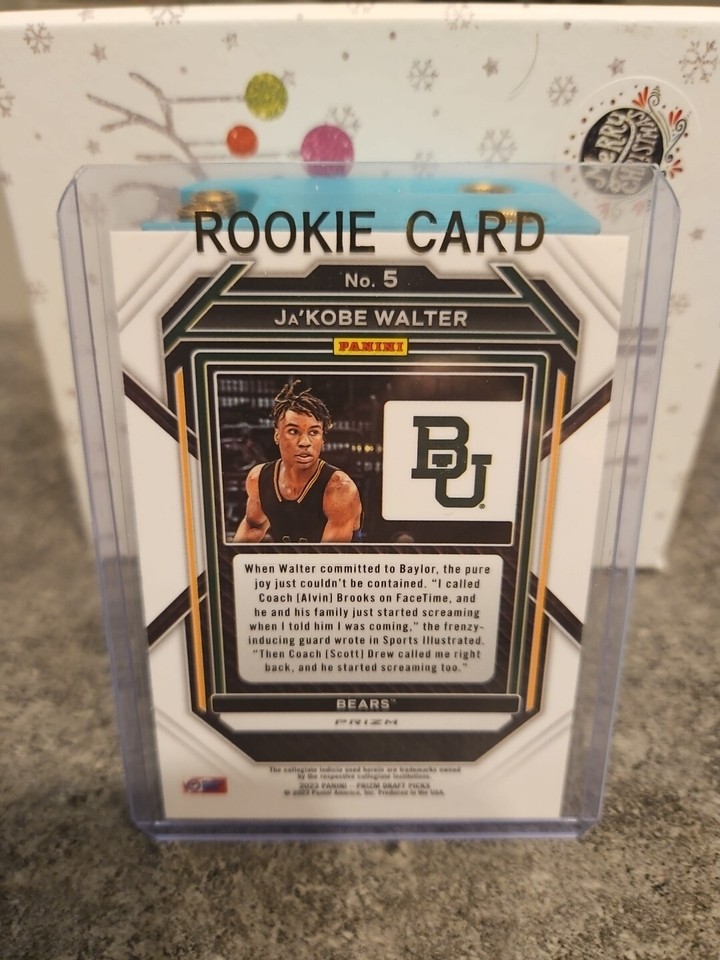 2023-24 Prizm Draft Picks Rated Prospect #5 JaKobe Walter Rookie Purple ...