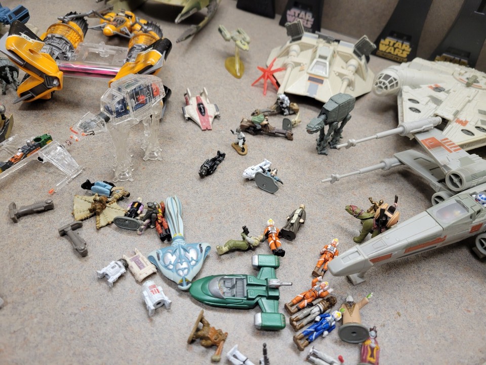 Star Wars Action Fleet Galoob Lot Starfighters Figs Micro Machines Pod ...