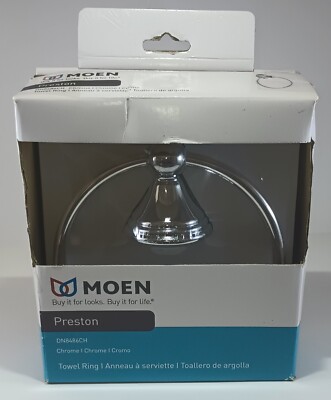 MOEN Preston Towel Ring in Chrome DN8486CH New Factory Sealed | eBay