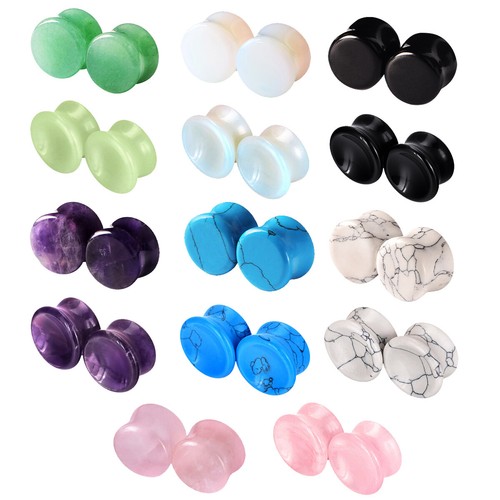 4PCS Mix Stone Saddle Ear Plug Ear Gauge Flesh Tunnels Expander ...