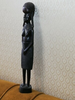 Old ANTIQUE Wooden Statue of AFRICA.Wood-African ABANOS.EXCELLENT ...