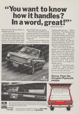 1970 Chrysler Simca 1204 - "You Want To Know How It Handles?" - Print ...