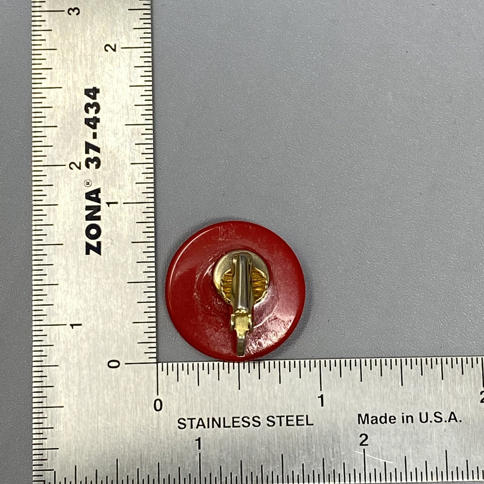 VINTAGE Red Clip On Earrings Round Button Acrylic MOD 1970s 7/8" | eBay