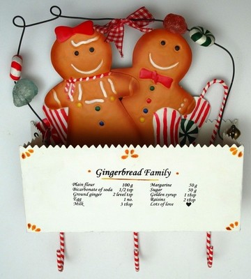 Metal Gingerbread in Box Wall Pocket Holiday Seasonal Decor Sign 13" w ...