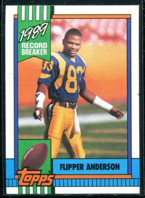 1990 Topps Football Flipper Anderson #2 Los Angeles Rams 1989 Record ...