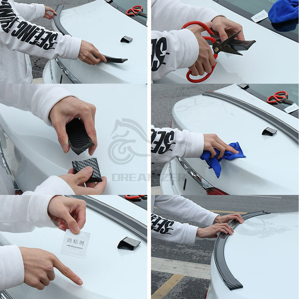 Universal 1.5M Black Soft Car Rear Roof Trunk Spoiler Rear Wing Lip ...