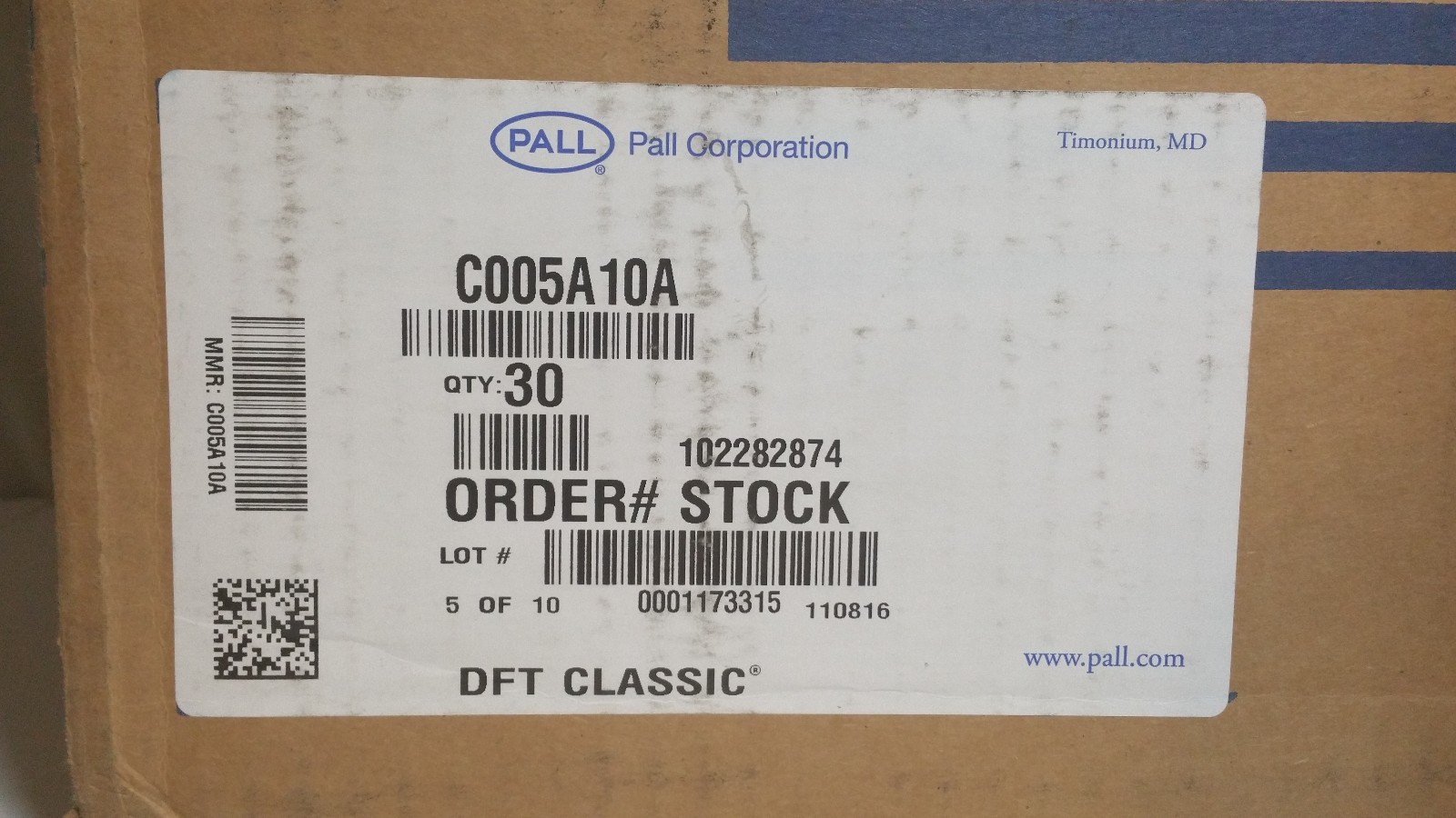 Case of 30 - Pall DFT Classic 5 μm Filters - Pall C005A10A 2-1/2 ...