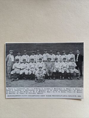 Binghamton Triplets Mike Menosky Gene Layden Shovlin 1929 Baseball Team ...