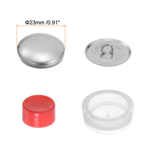 10 Sets Self Cover Button Kit 36L 0.9" 23mm with Wire Backs Aluminum ...