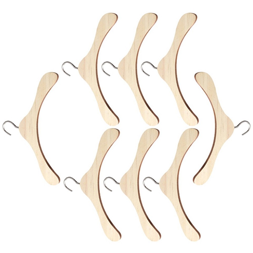 8 Pcs Baby Mini Clothes Hanger Miniature Hanging Stand Dollhouse ...