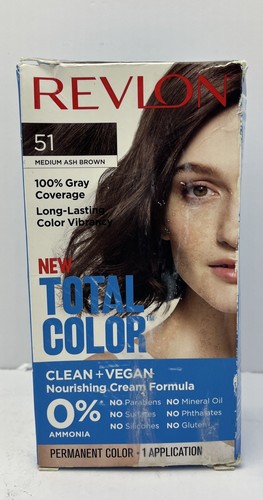 Revlon Permanent Total Color 51 Medium Ash Brown Vegan Gray Coverage ...