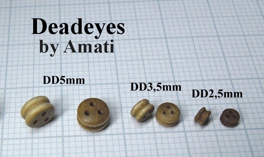 Heller HMS Victory 1:100 - set of 730 pcs CNC Walnut blocks for rigging ...