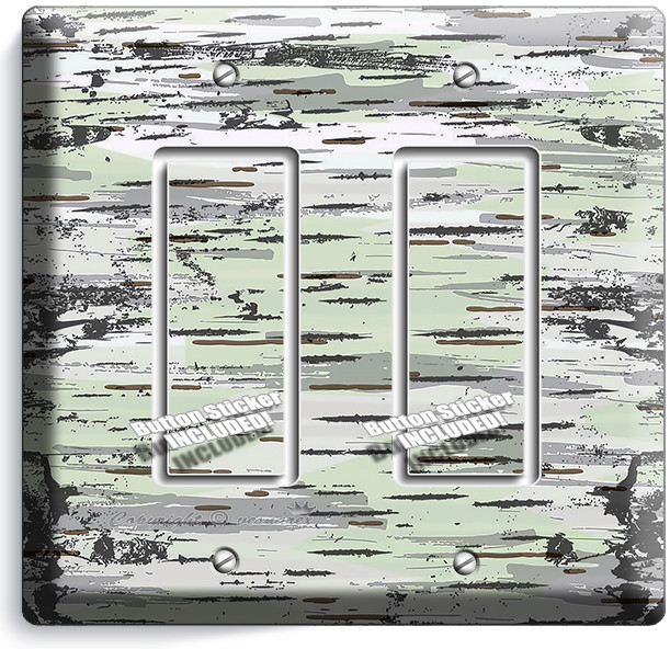 BIRCH TREE BARK WOOD TEXTURE LIGHT SWITCH WALL OUTLET PLATES MODERN ...