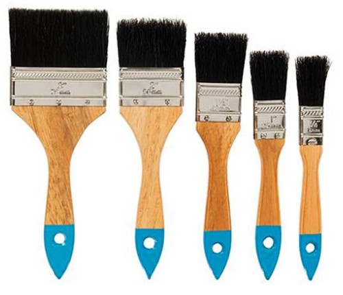 5 Piece Paint Brush Set Professional Decorating Pure Bristle Brushes ...