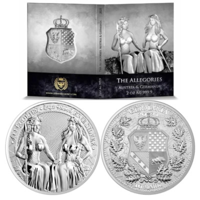 2021 Germania Mint The Allegories Austria & Germania 2oz Silver Coin ...