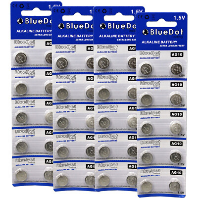 40 pcs ~ AG10 button cell alkaline batteries coin watch calculator ...