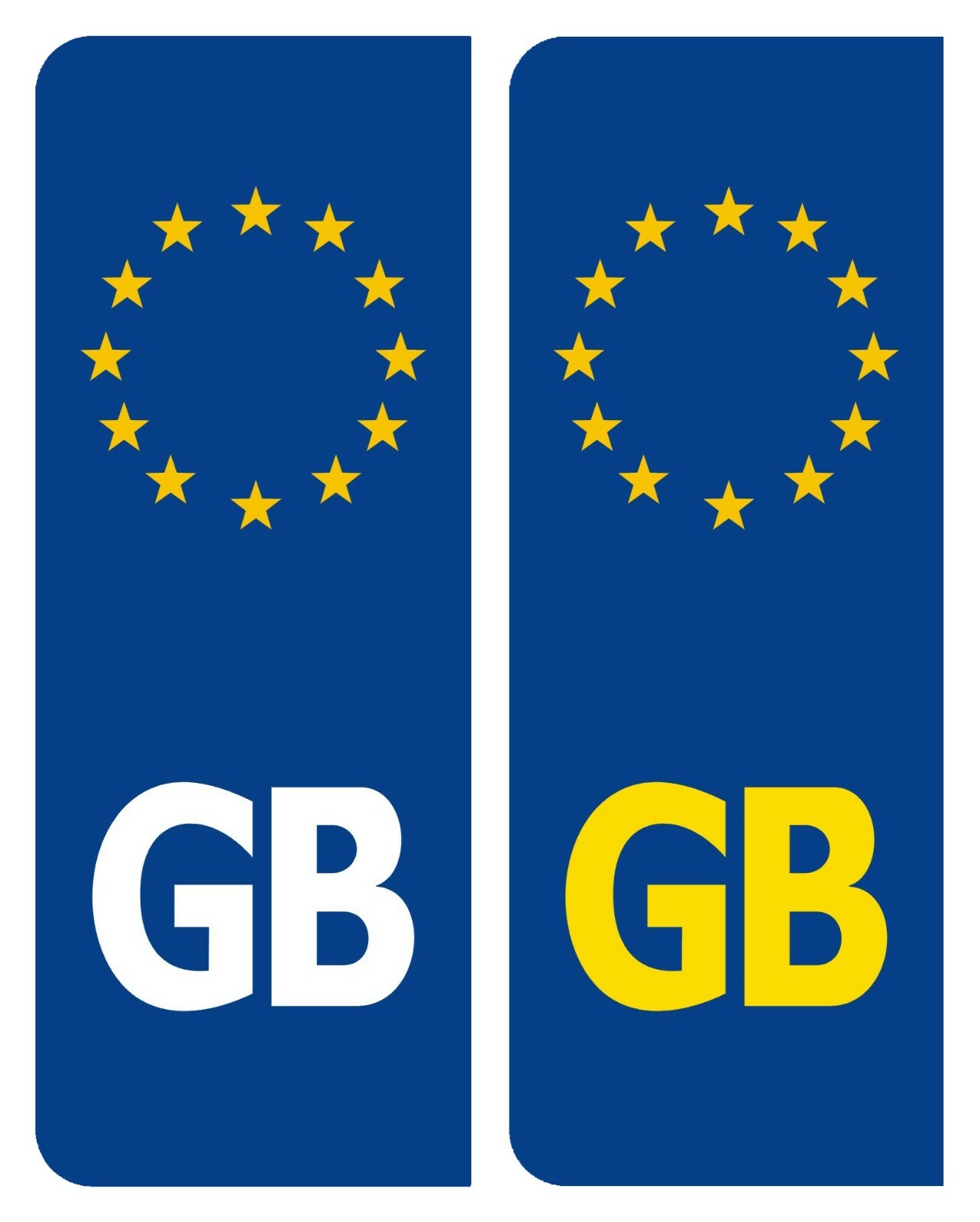 2 x GB EU STAR Number Plate Sticker NOVELTY Car Vinyl Self Adhesive UK ...