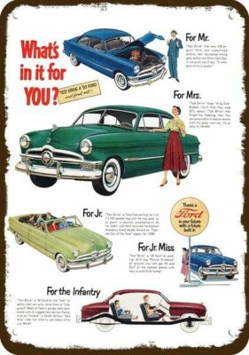 1950 FORD Convertible & Hardtop Cars Vintage-Look DECORATIVE REPLICA ...