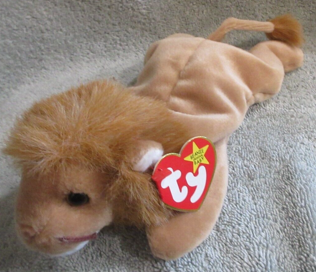 Ty Beanie Baby Roary the Lion DOB February 20, 1996 MWMT Free Shipping ...