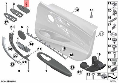Genuine BMW F30 F31 F34 F35 F36 316d Power Window Switch Finisher ...