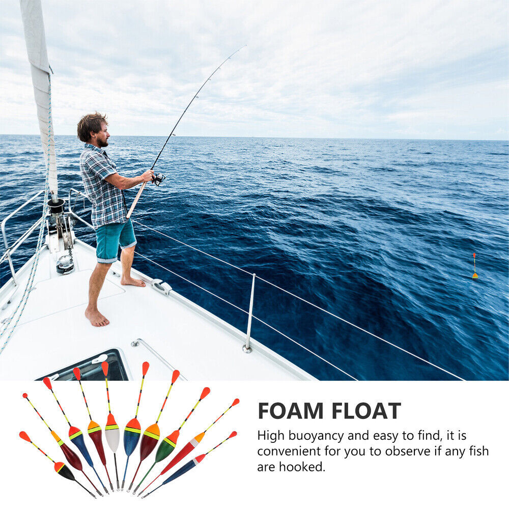 10Pcs Long Tail Fishing Throw Floats Mix Size Floating Bobbers Set Tool ...