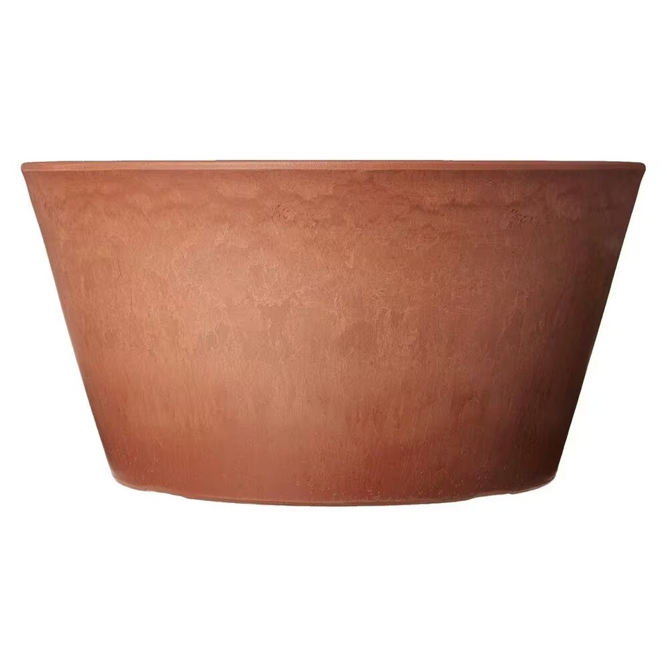 Sleek 10 in. x 5 in. Terra Cotta PSW Bulb Pan Pot - Stylish Planting ...