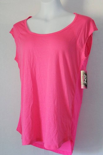 NEW Womens Pink Hi-Low Top Plus Size 1X Cap Sleeves Mesh Back Soft ...