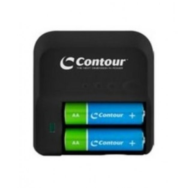 Premium Contour Battery Charger with 2 X 2000mAh NIMH AA Rechargeable ...