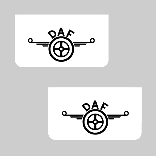 DAF Lorry HGV Rear Mudflaps 36x64 cm Smooth White PVC Mud Flaps Black ...