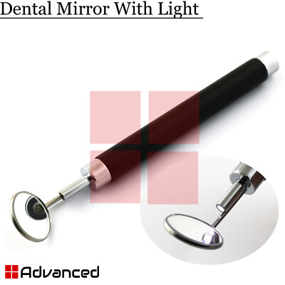 Dental Mirror W/LED Light #5 Dentist Instruments Teeth Cleaning ...